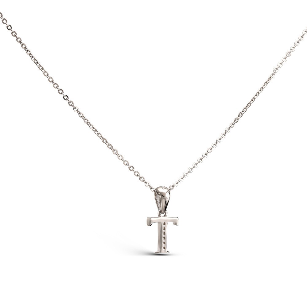 Zawieszka srebrna literka T, próba 925